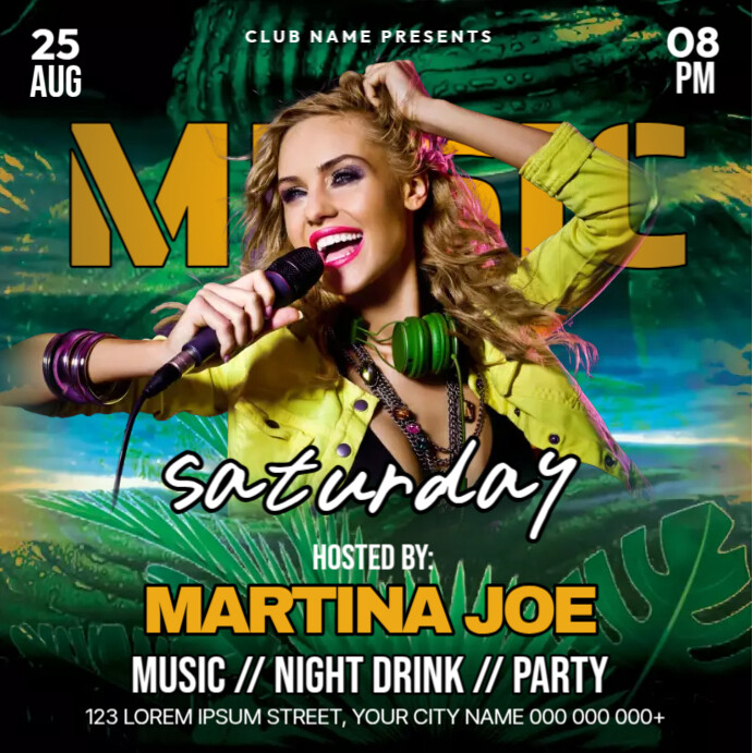 Saturday Music Party Template | PosterMyWall