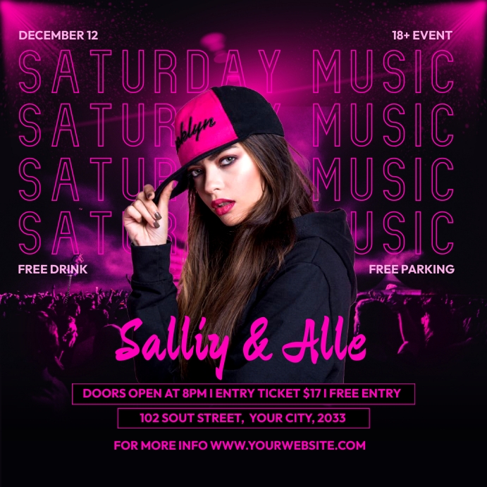 Saturday Music Party Template | PosterMyWall