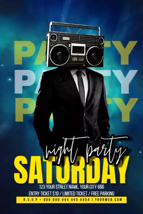Saturday Music Party Template | PosterMyWall