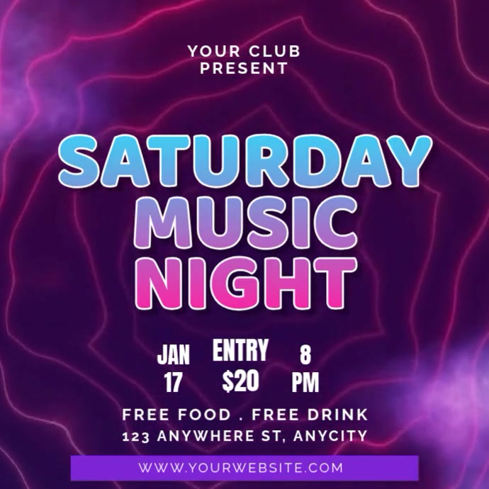 Copy of Saturday music party | PosterMyWall