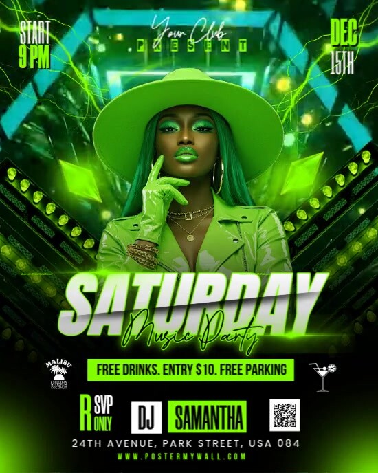 Saturday Music Party Template | PosterMyWall