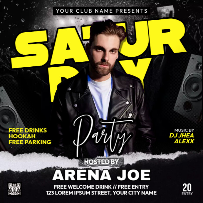 Saturday Music Party Template | PosterMyWall