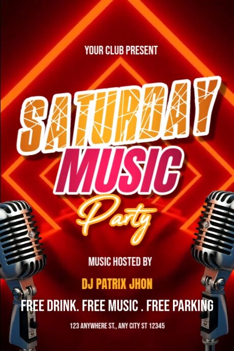 Copy of saturday music party | PosterMyWall