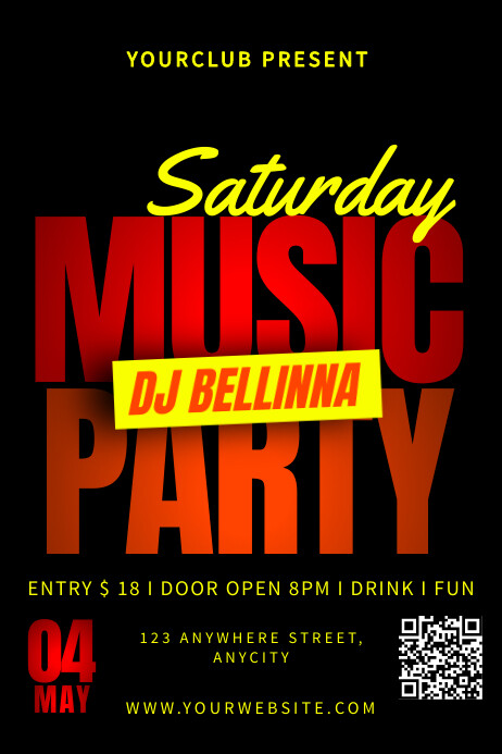 Copy of Saturday Music Party | PosterMyWall