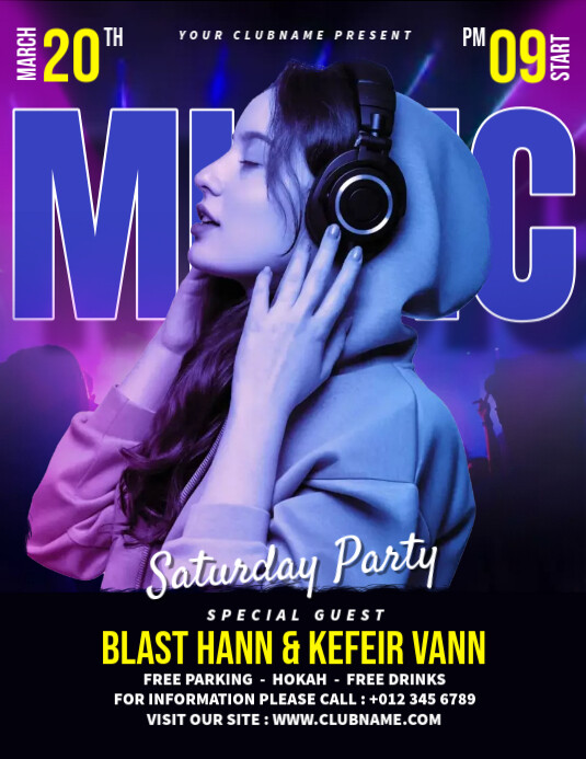 Saturday Music Party Template | PosterMyWall