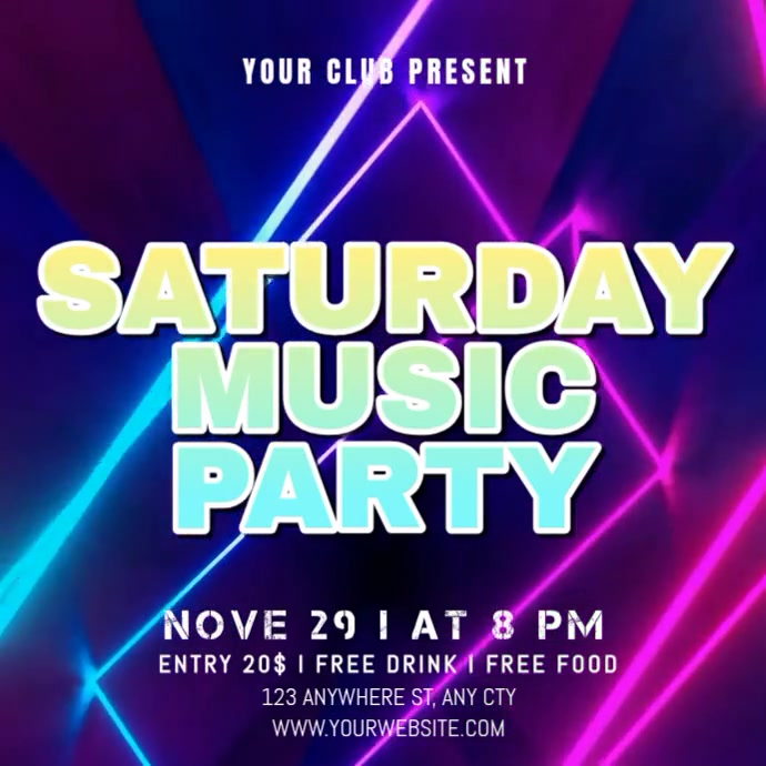 Copy of SATURDAY MUSIC PARTY | PosterMyWall