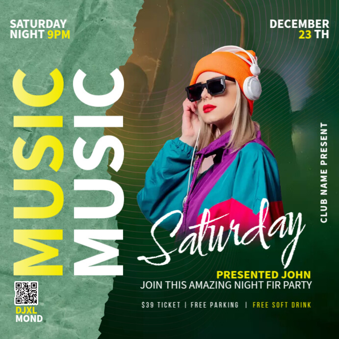 Saturday Music Party Template | PosterMyWall