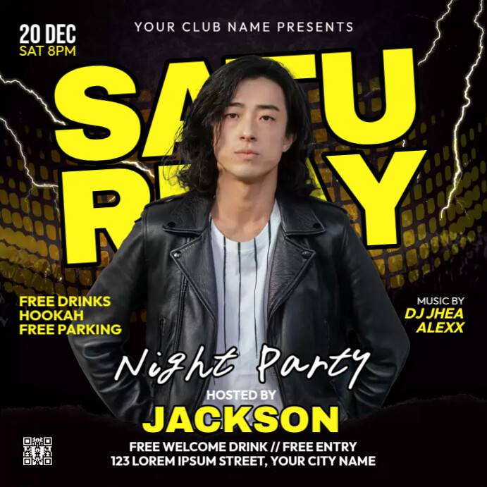 Saturday Music Party Template | PosterMyWall