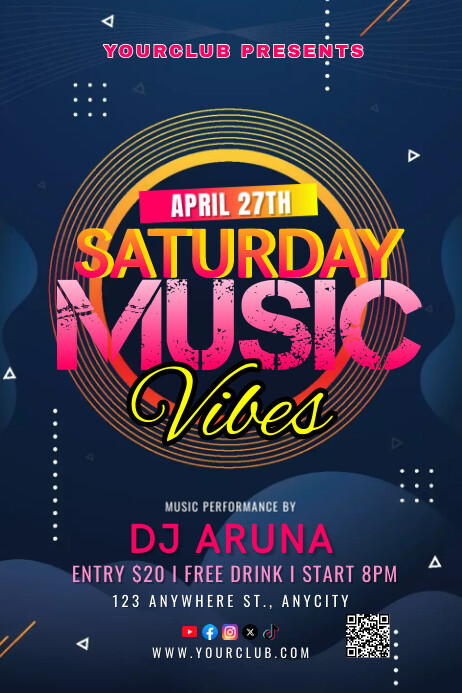 Plantilla de Saturday Music Vibes | PosterMyWall
