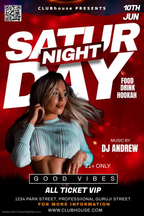 saturday night adult party Template | PosterMyWall