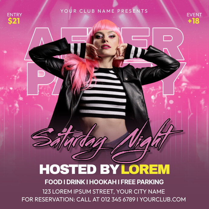 Saturday Night After Party Template | PosterMyWall