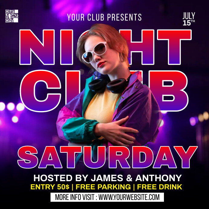 Saturday Night Club Ads Template | PosterMyWall
