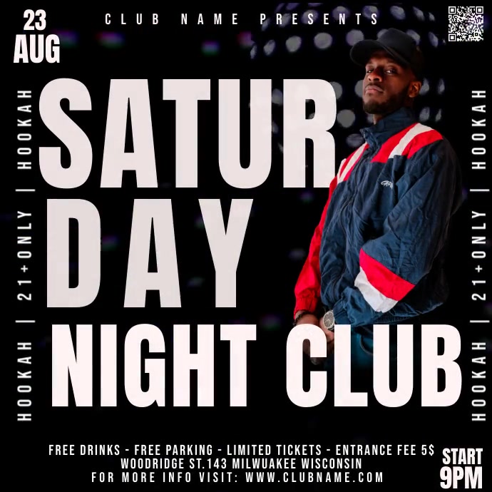 Saturday Night Club Template | PosterMyWall
