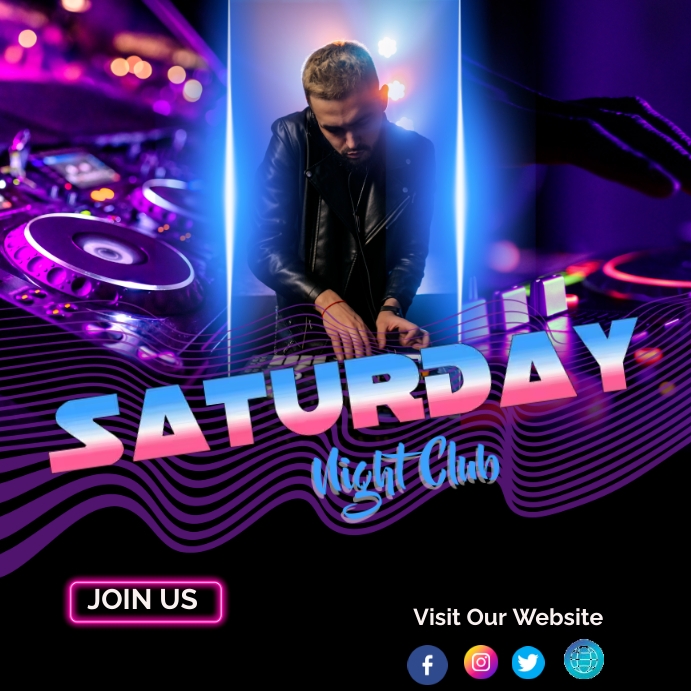 SATURDAY NIGHT CLUB Template | PosterMyWall