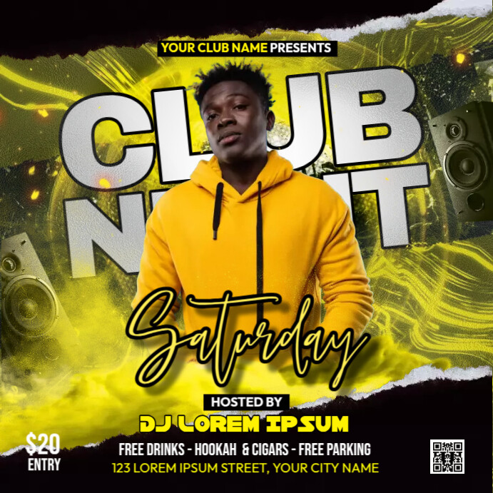 Saturday Night Club Template | PosterMyWall