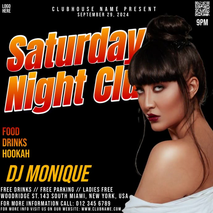 Saturday Night Club Templat | PosterMyWall