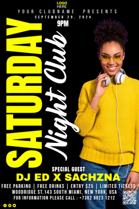 Saturday Night Club Template | PosterMyWall