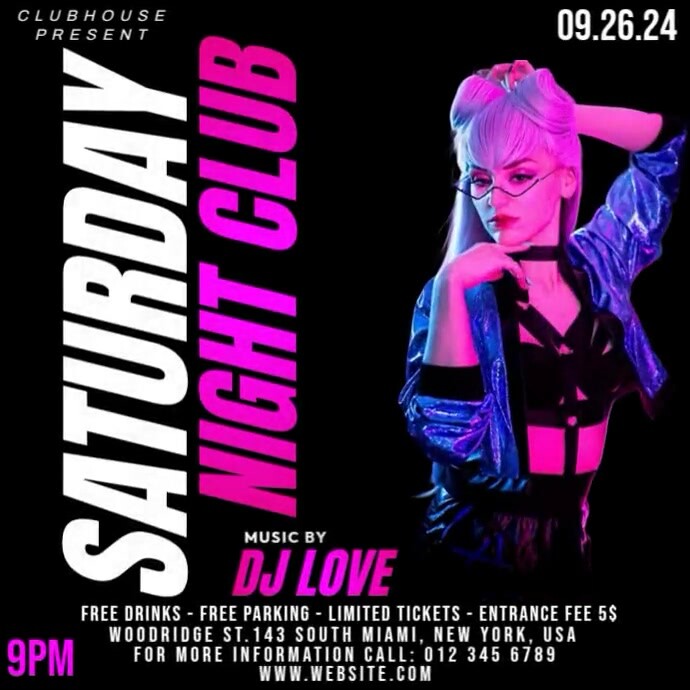 Saturday Night Club Template | PosterMyWall
