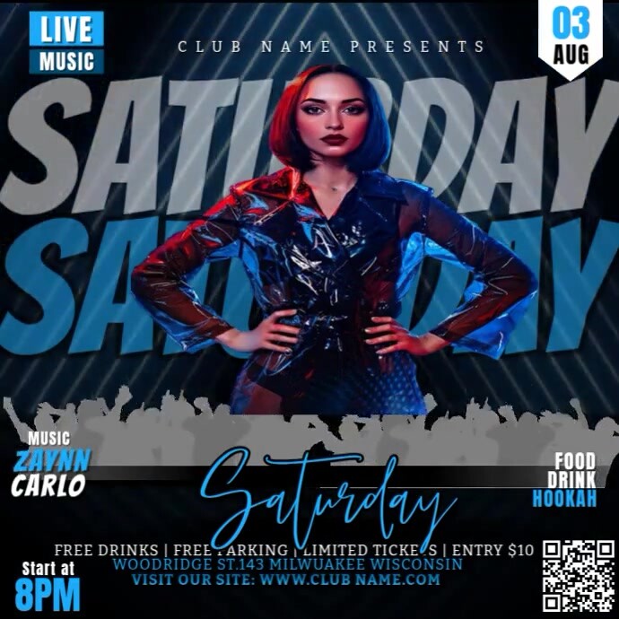 Saturday Night Club Template | PosterMyWall