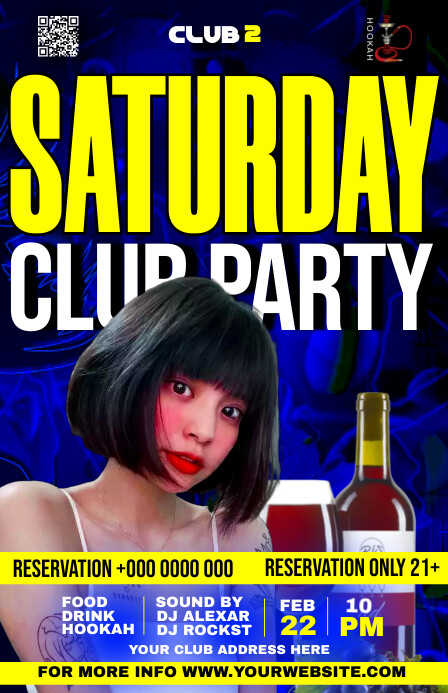 saturday night club party ads Template | PosterMyWall