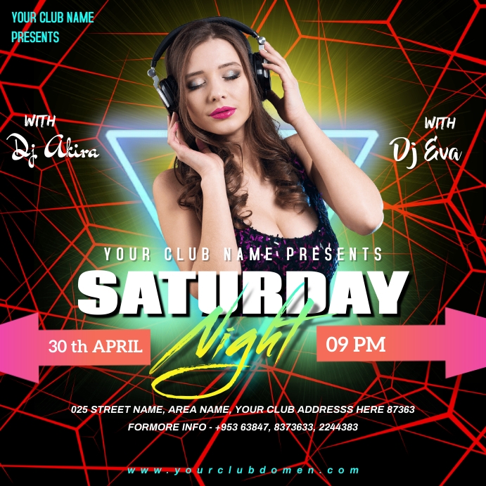 Saturday night club party Template | PosterMyWall