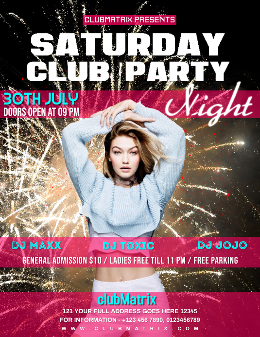 SATURDAY NIGHT CLUB PARTY Template | PosterMyWall