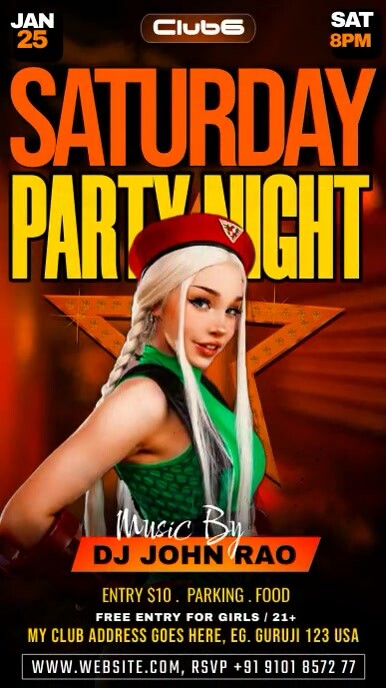 Copy of saturday night club party | PosterMyWall