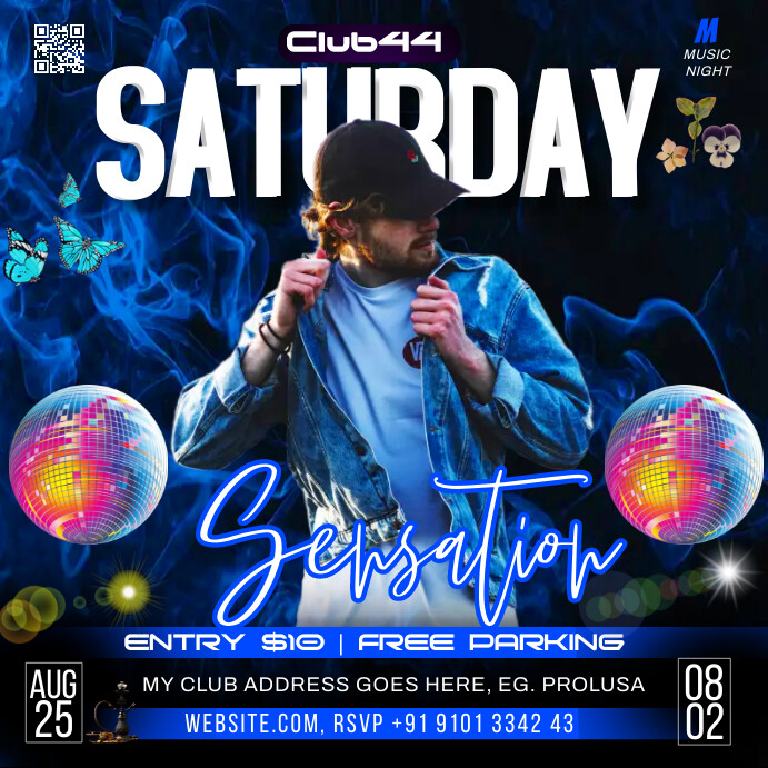 saturday night club party Template | PosterMyWall
