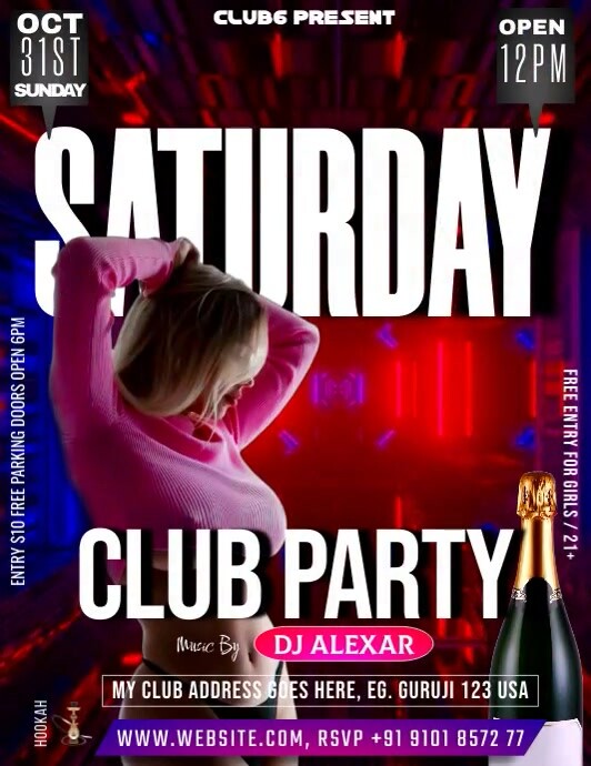 saturday night club party Template | PosterMyWall