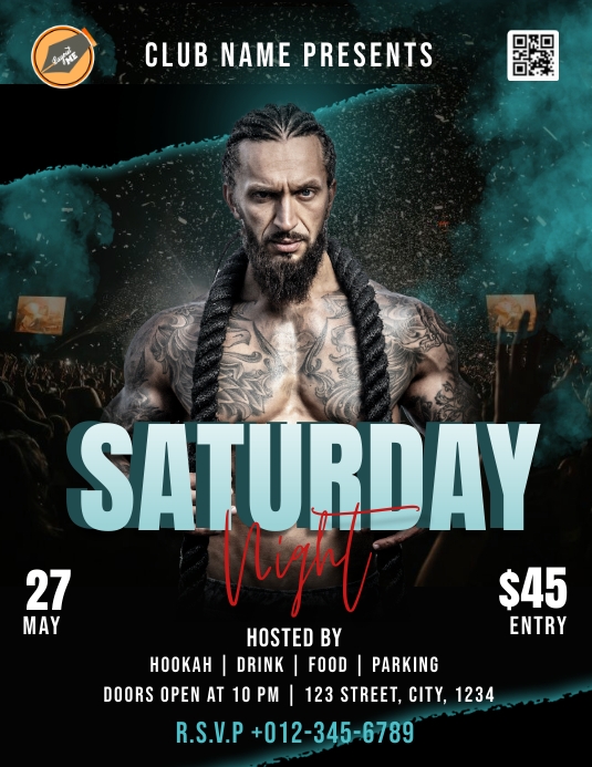 Saturday Night Club Party Template | PosterMyWall