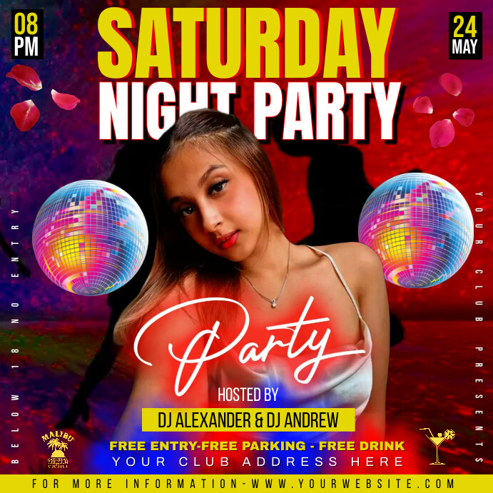 saturday night club Party Template | PosterMyWall