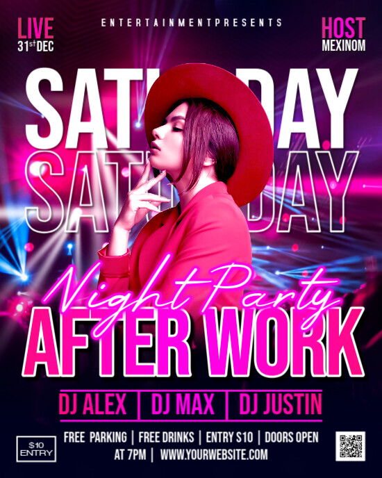 Saturday Night Club Party Template | PosterMyWall