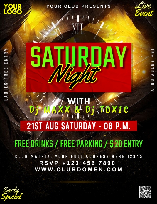 Copy of Saturday night club party | PosterMyWall