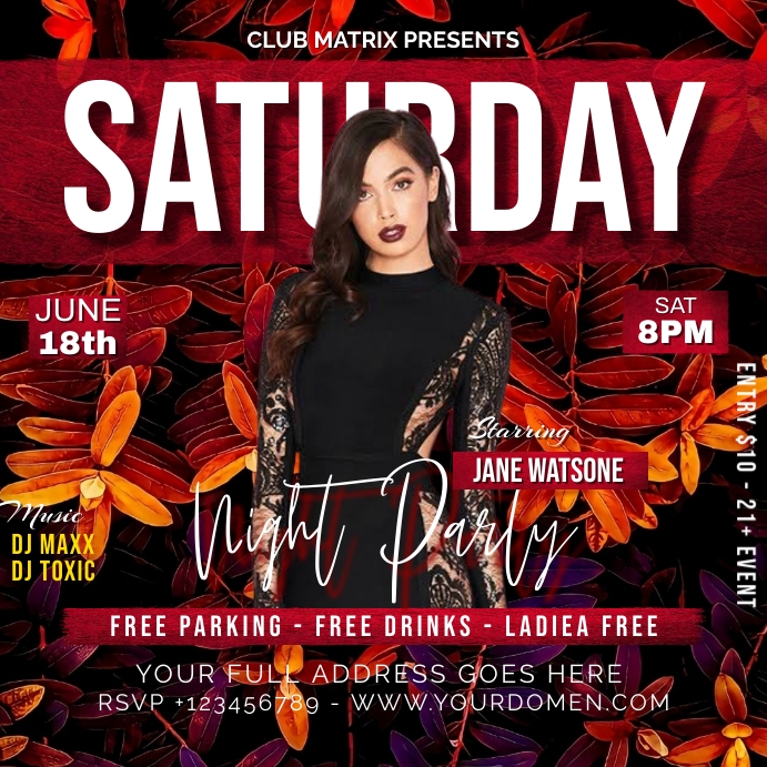 Saturday night club party Template | PosterMyWall