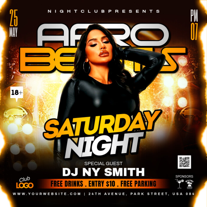Saturday Night Club Party Template | PosterMyWall