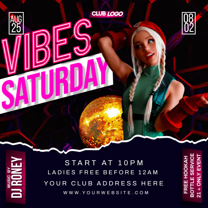 saturday night club party Template | PosterMyWall