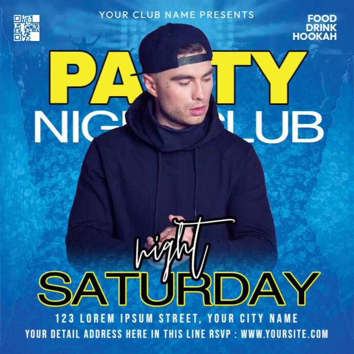 Saturday Night Club Party Template | PosterMyWall