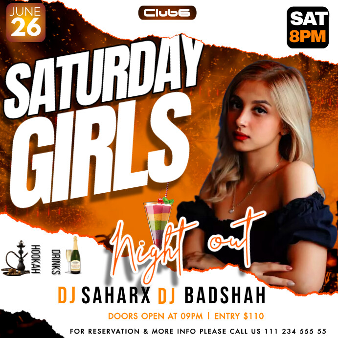 saturday night club party Template | PosterMyWall