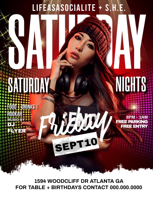 Saturday night club party flyer Template | PosterMyWall