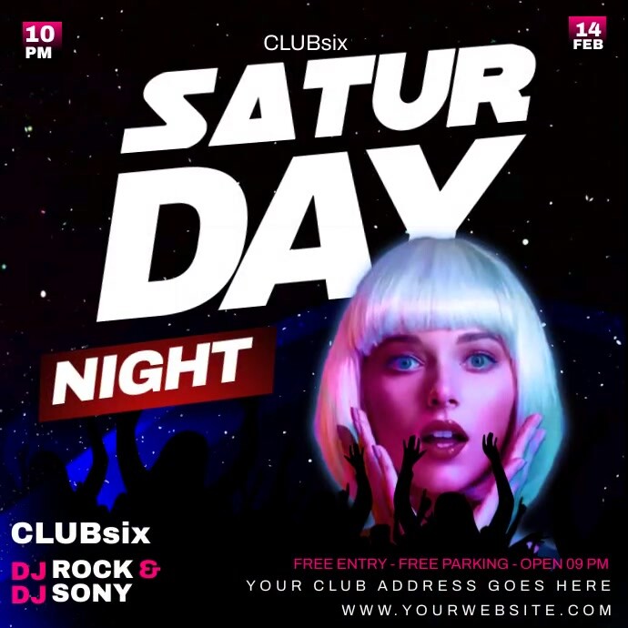 saturday night club party flyer poster Template | PosterMyWall