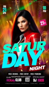 saturday night club party flyer poster templa Template | PosterMyWall