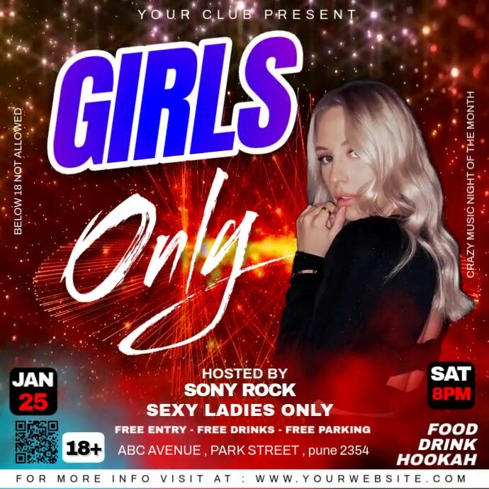 saturday night club party flyer poster template | PosterMyWall
