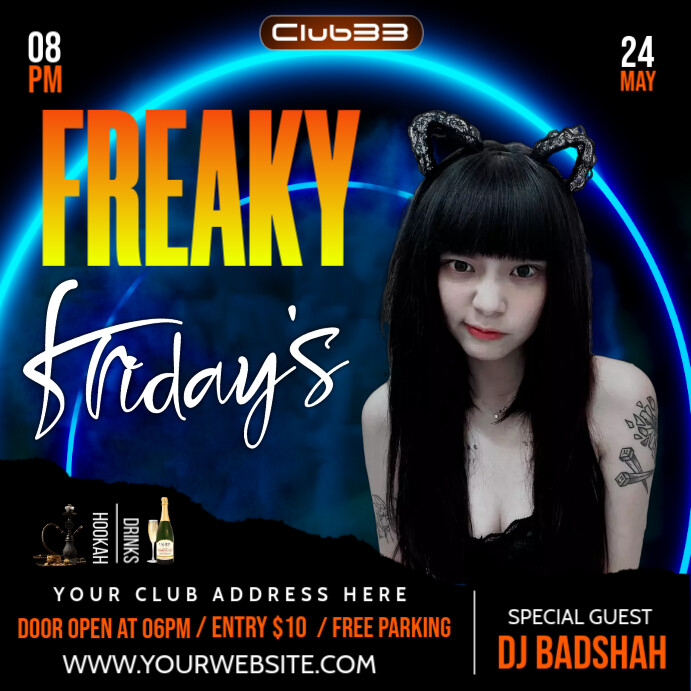 saturday night club party flyer poster templa Template | PosterMyWall