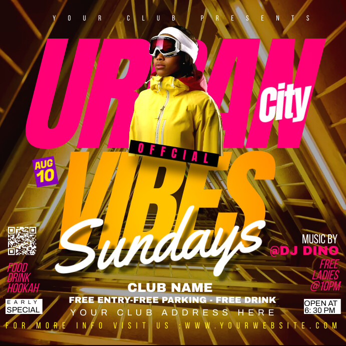 saturday night club party flyer poster templa Template | PosterMyWall