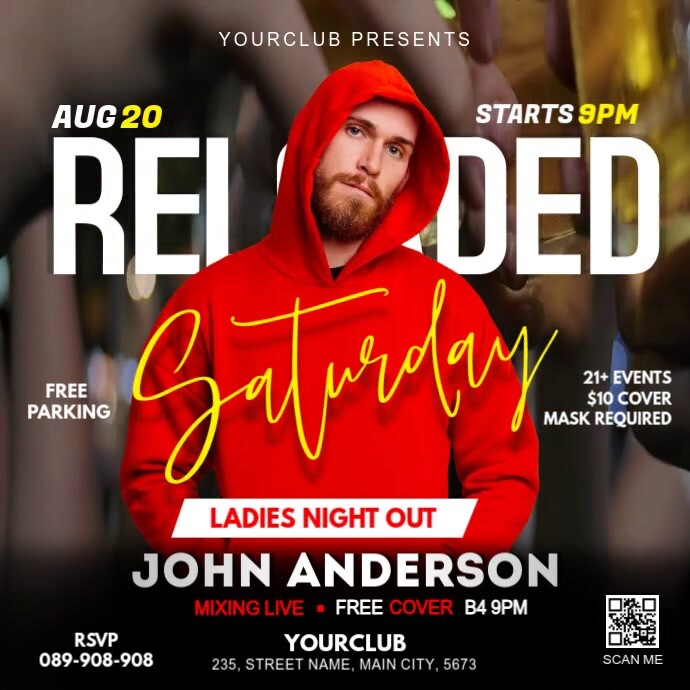 Modèle saturday night club party flyer poster templa | PosterMyWall