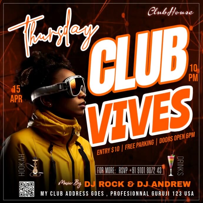 saturday night club party flyer template | PosterMyWall