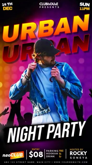 saturday night club party flyer template | PosterMyWall