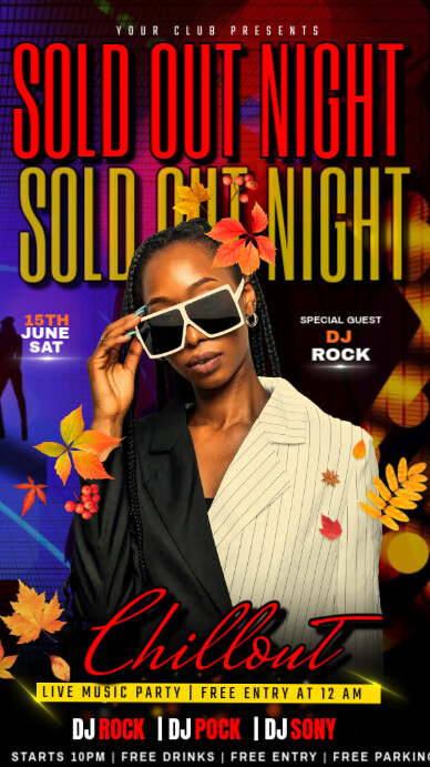saturday night club party flyer template | PosterMyWall