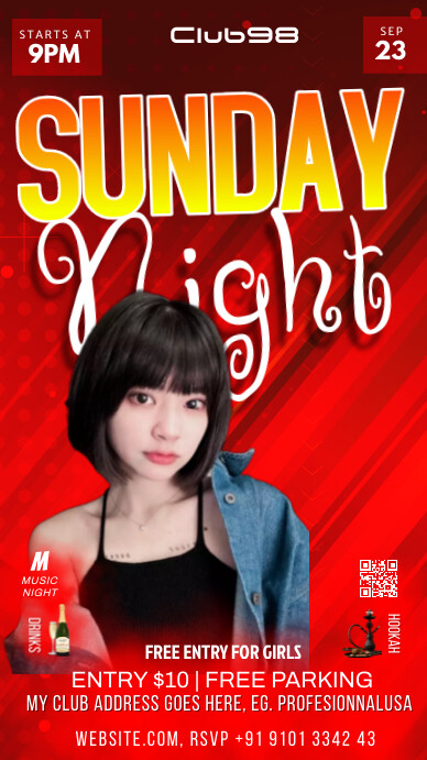 saturday night club party flyer template | PosterMyWall