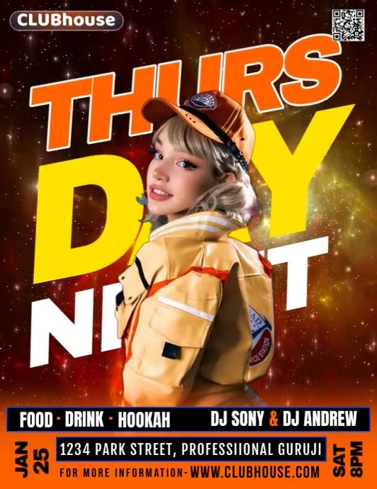 saturday night club party flyer template | PosterMyWall